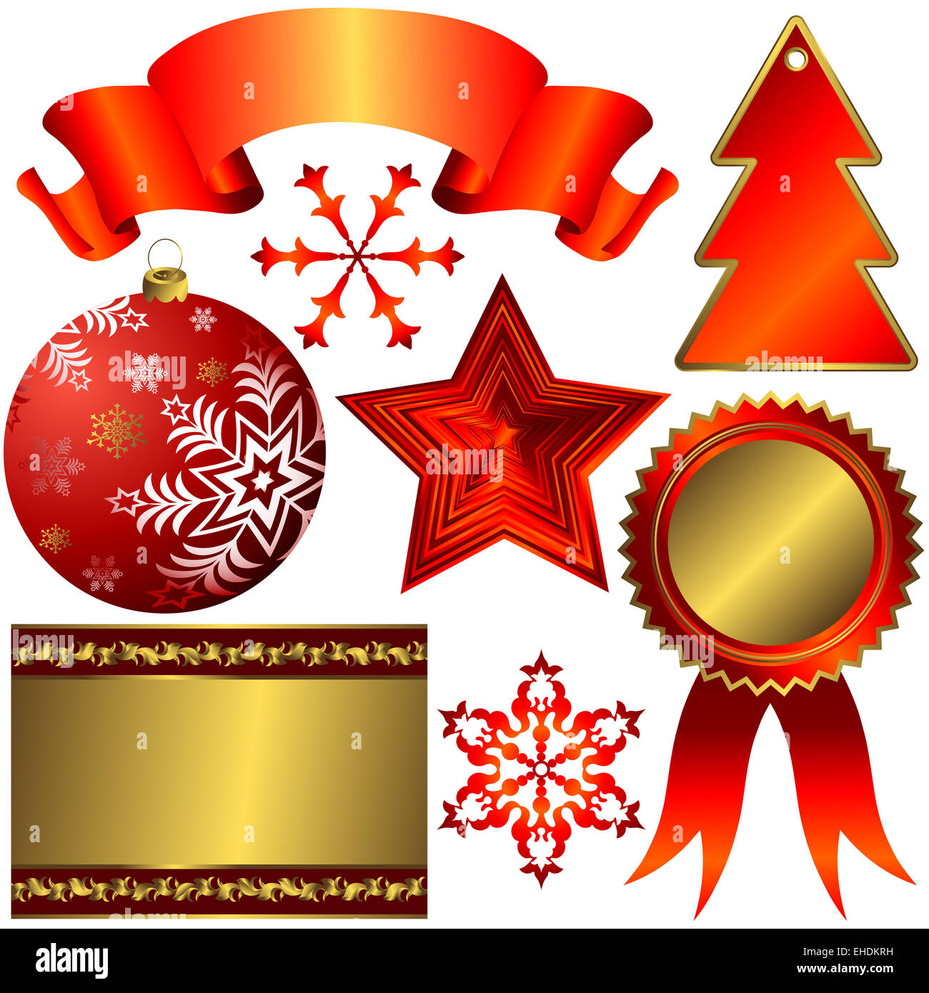 Collection of red elements Stock Photo - Alamy
