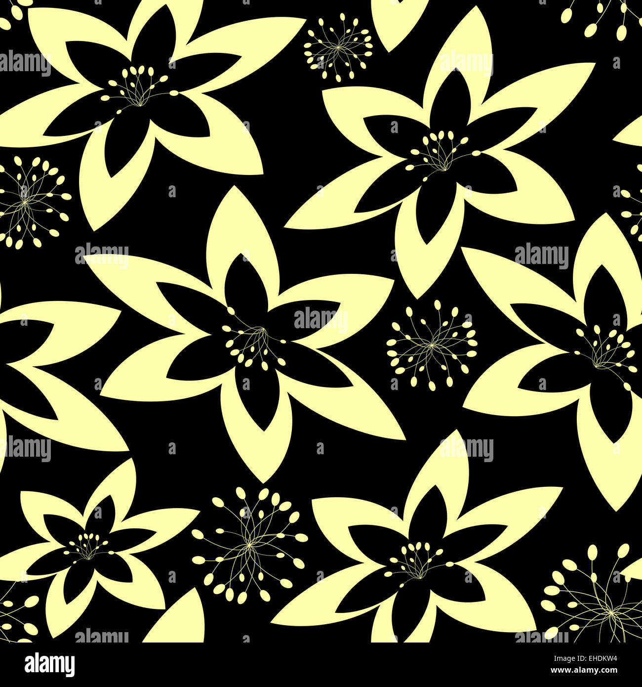 Black white round floral hi-res stock photography and images - Alamy