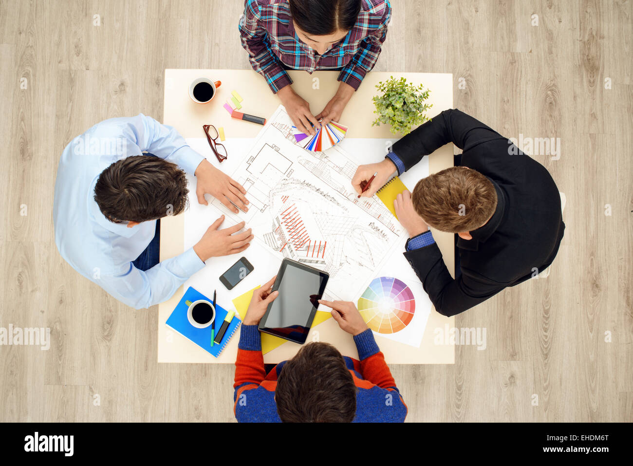 Working top view hi-res stock photography and images - Alamy