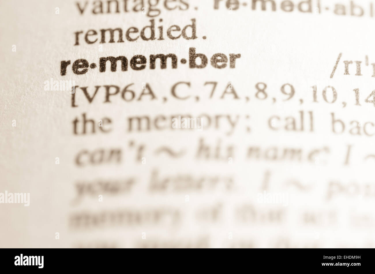 Remember information hi-res stock photography and images - Alamy