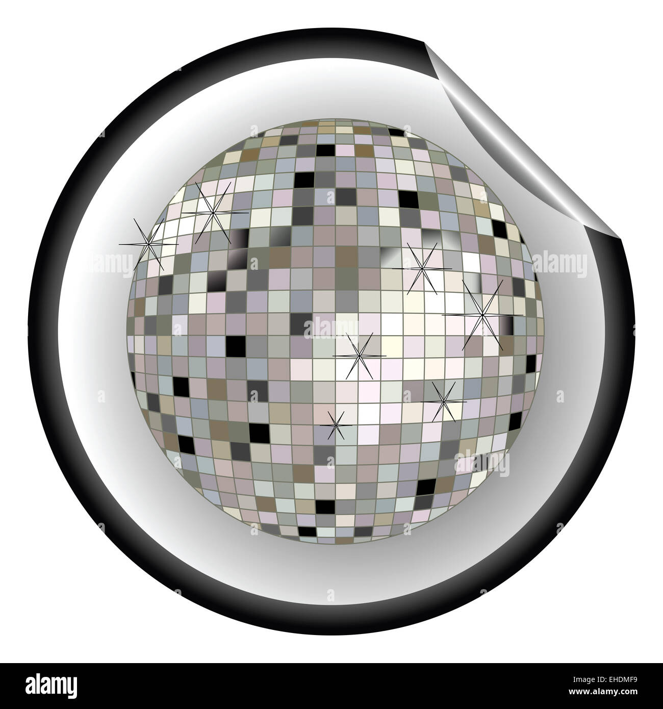 Disco ball black sticker hi-res stock photography and images - Alamy