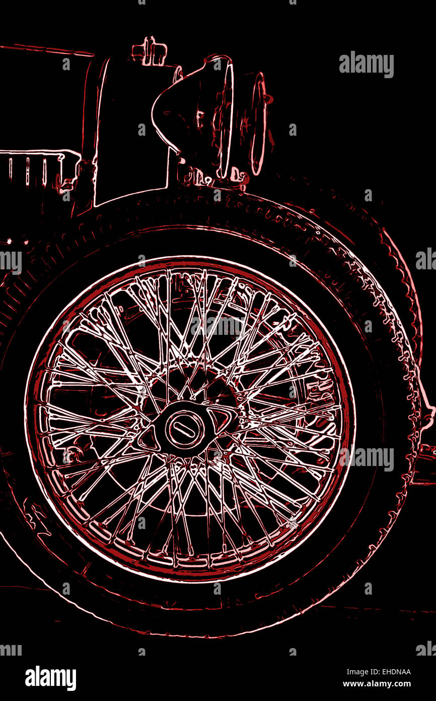 vintage wheel red Stock Photo - Alamy