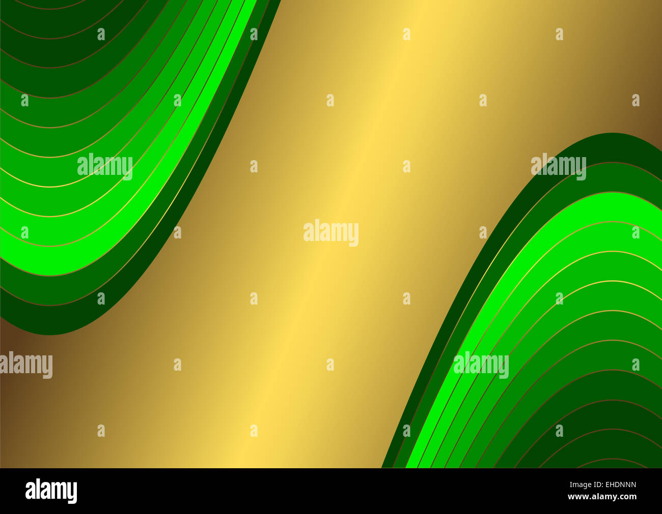 Diagonal golden and green wave frame Stock Photo - Alamy