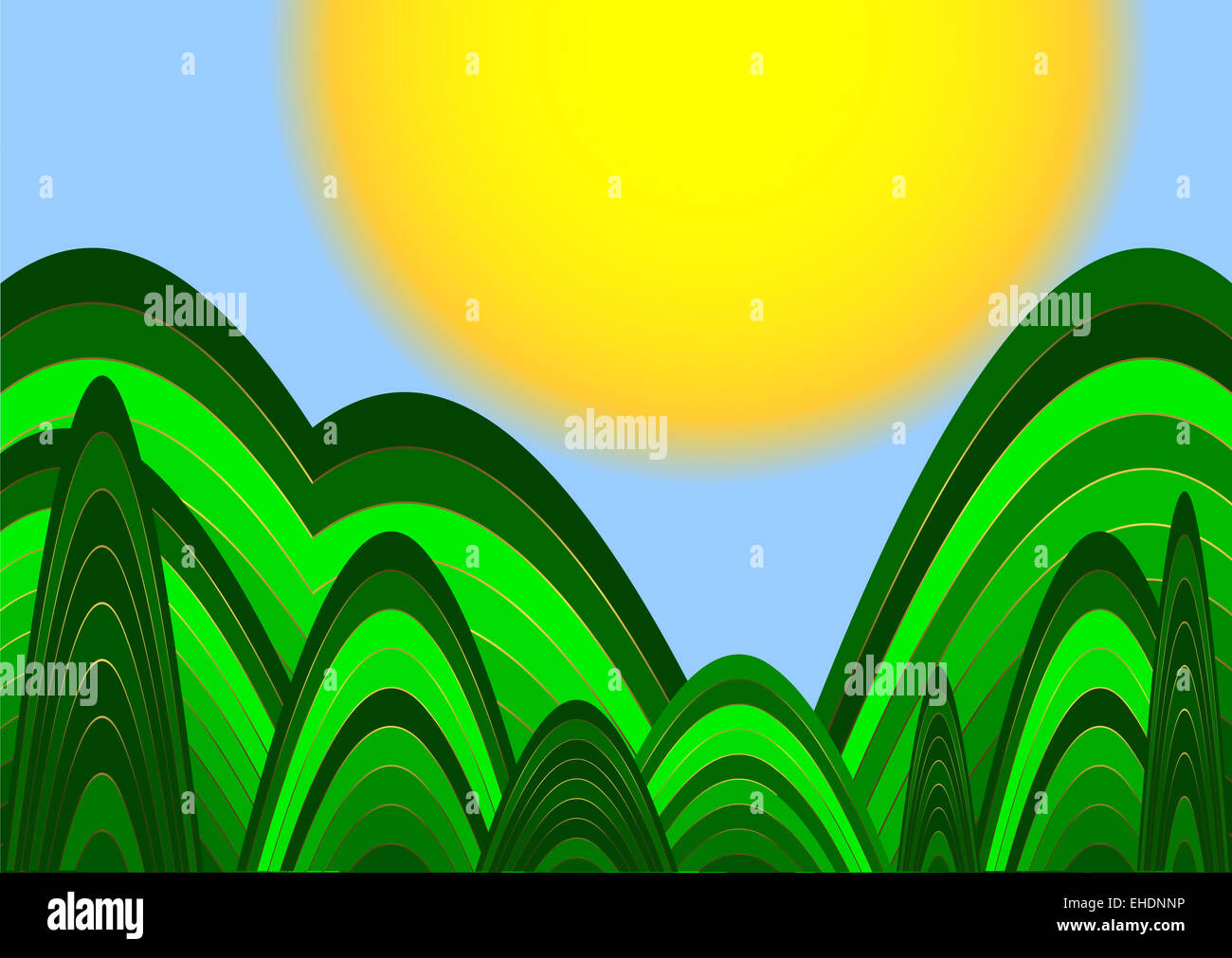 Green and yellow floral frame Stock Photo - Alamy