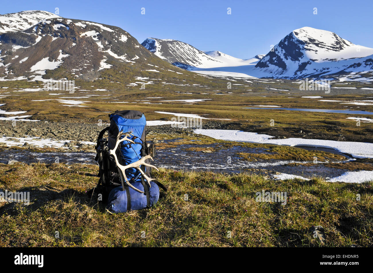 Backpack in Sarek Stock Photo - Alamy