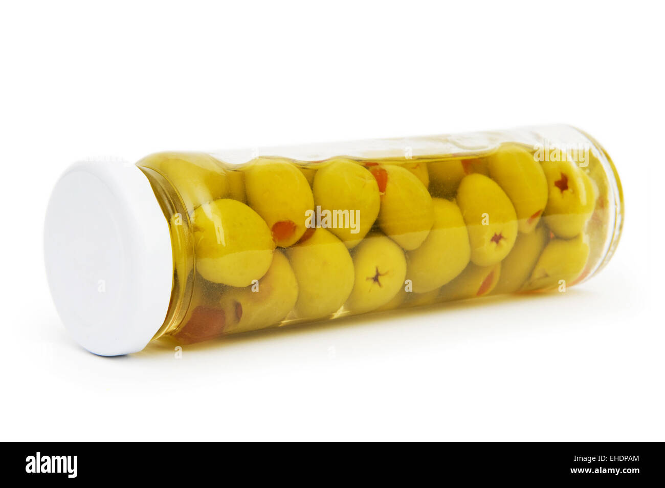 Pickled olives in glass jar Stock Photo - Alamy