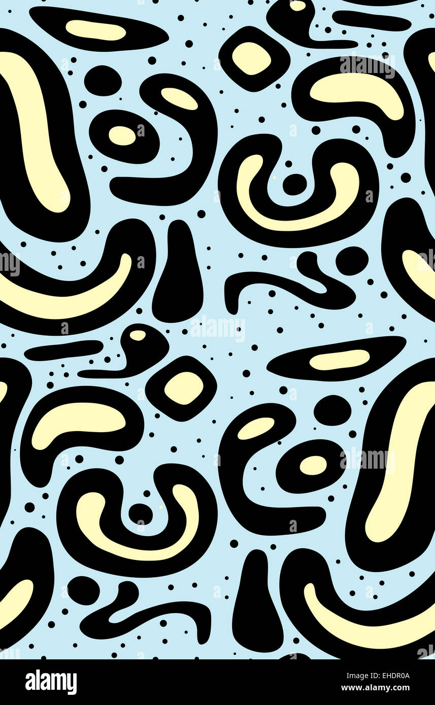 Black and yellow abstract worms pattern over blue Stock Photo - Alamy