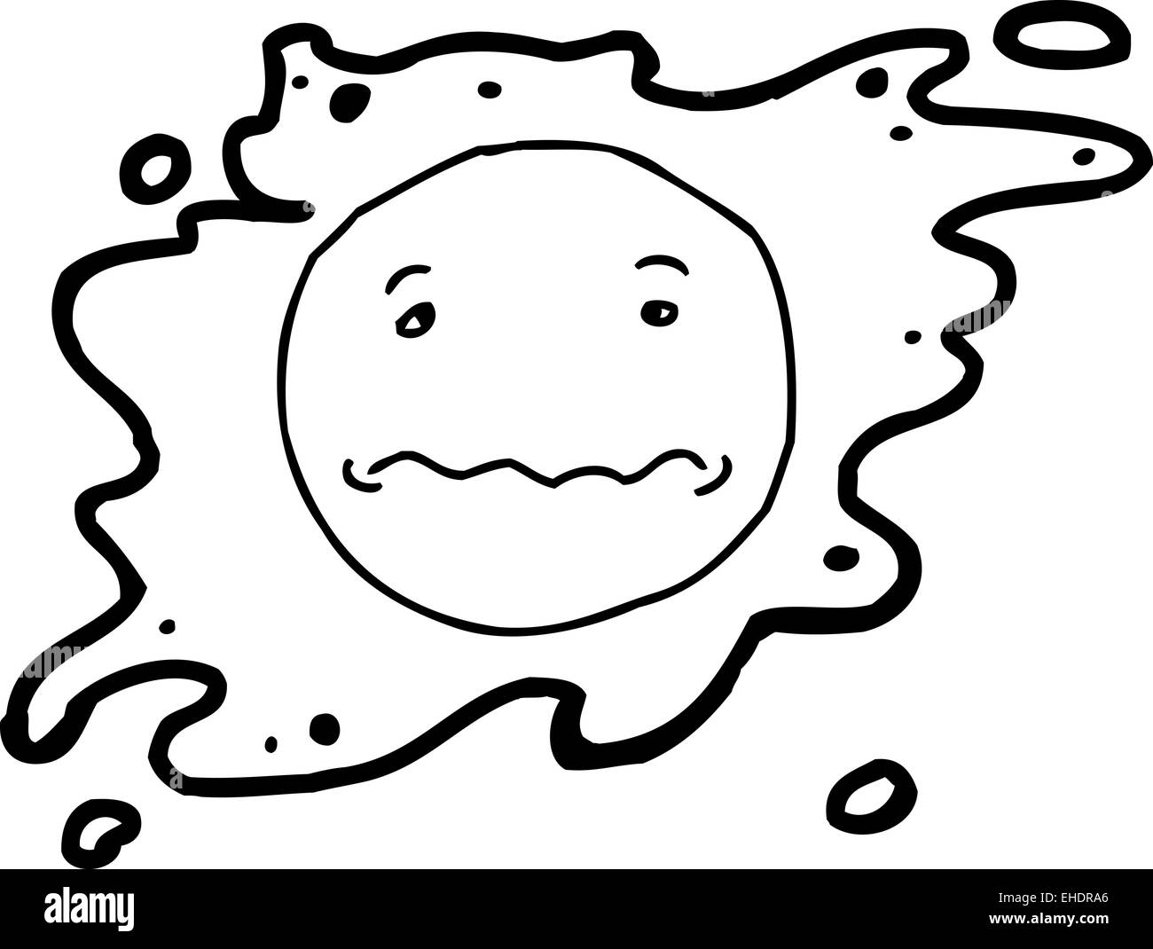 Single outlined anxious face avatar in splatter cartoon Stock Photo - Alamy