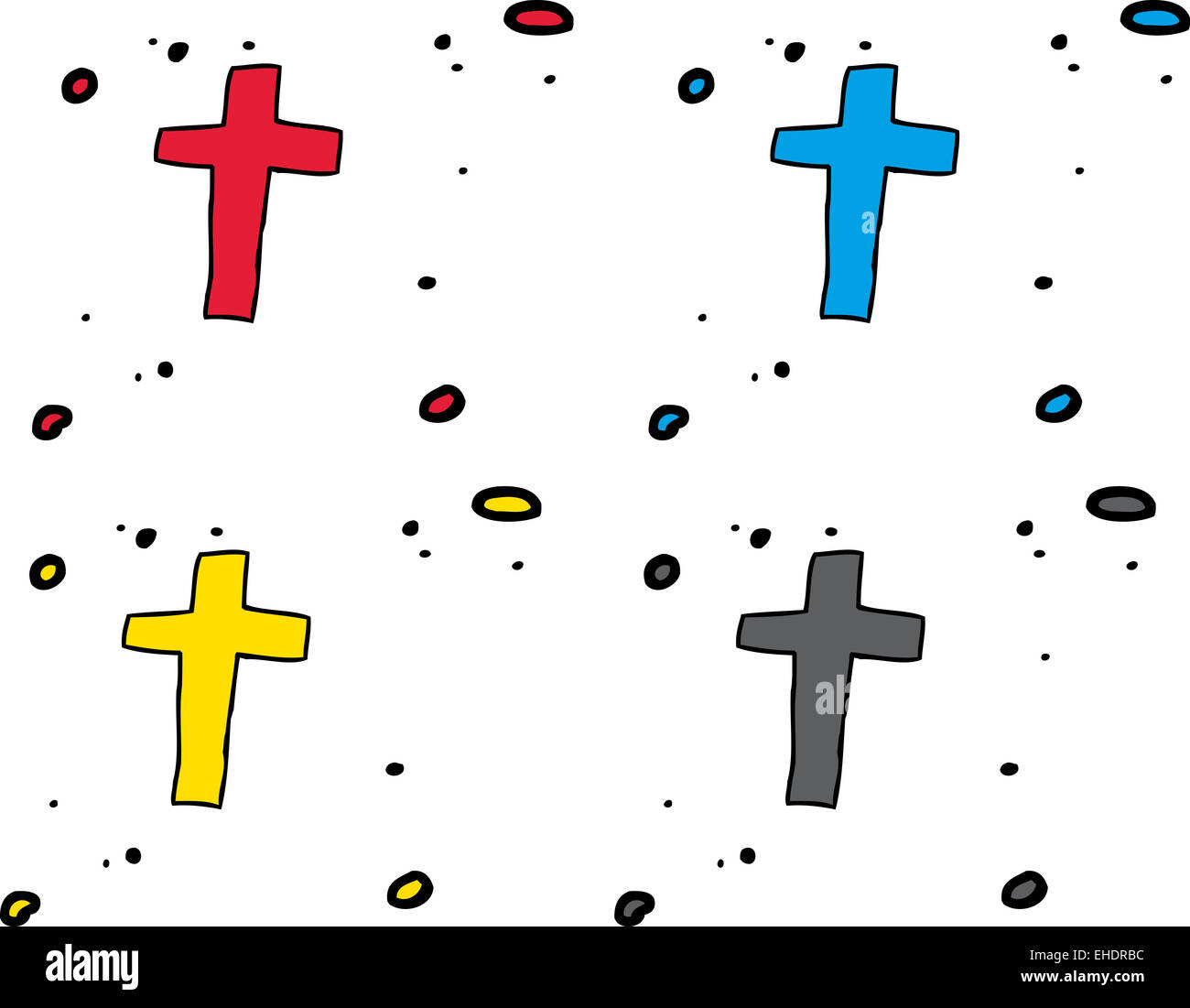 Hand drawn crucifix symbols over white background Stock Photo - Alamy