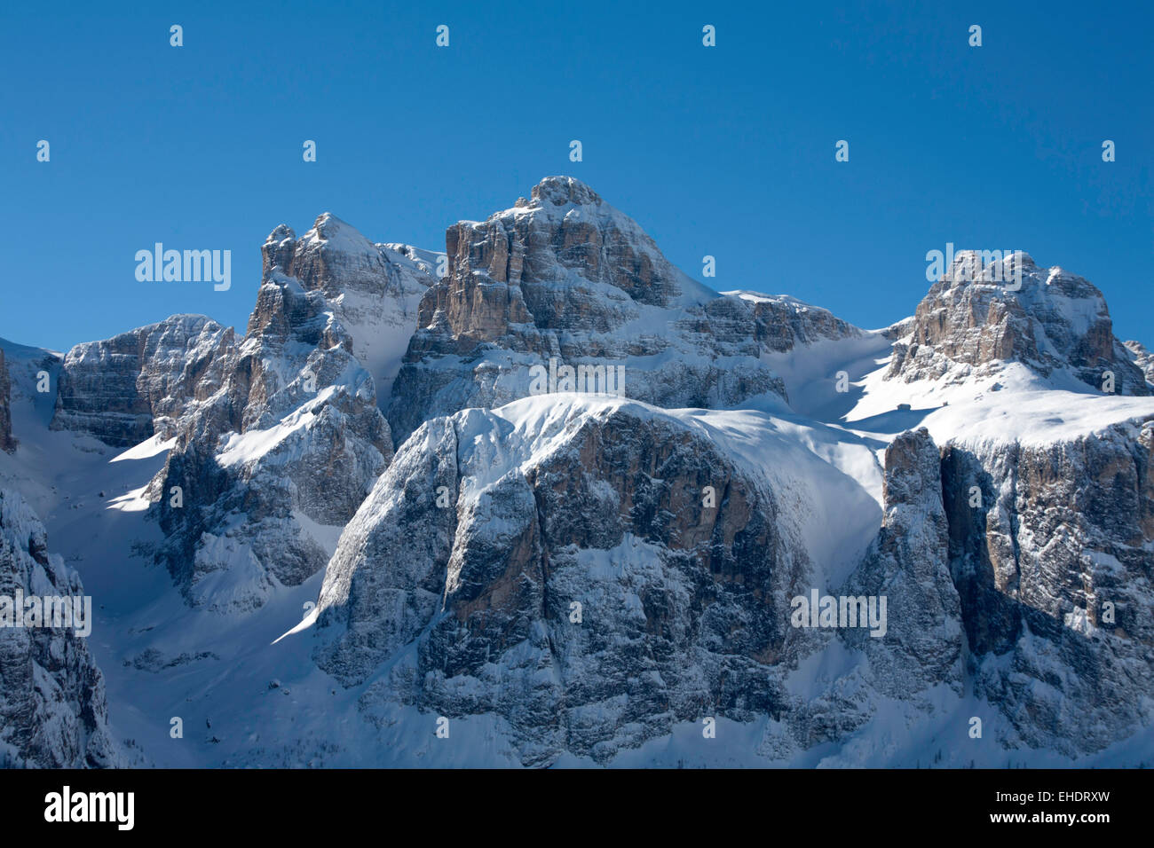 Cliff faces Gruppo del Sella Sella Gruppe Val Gardena Selva Dolomites ...