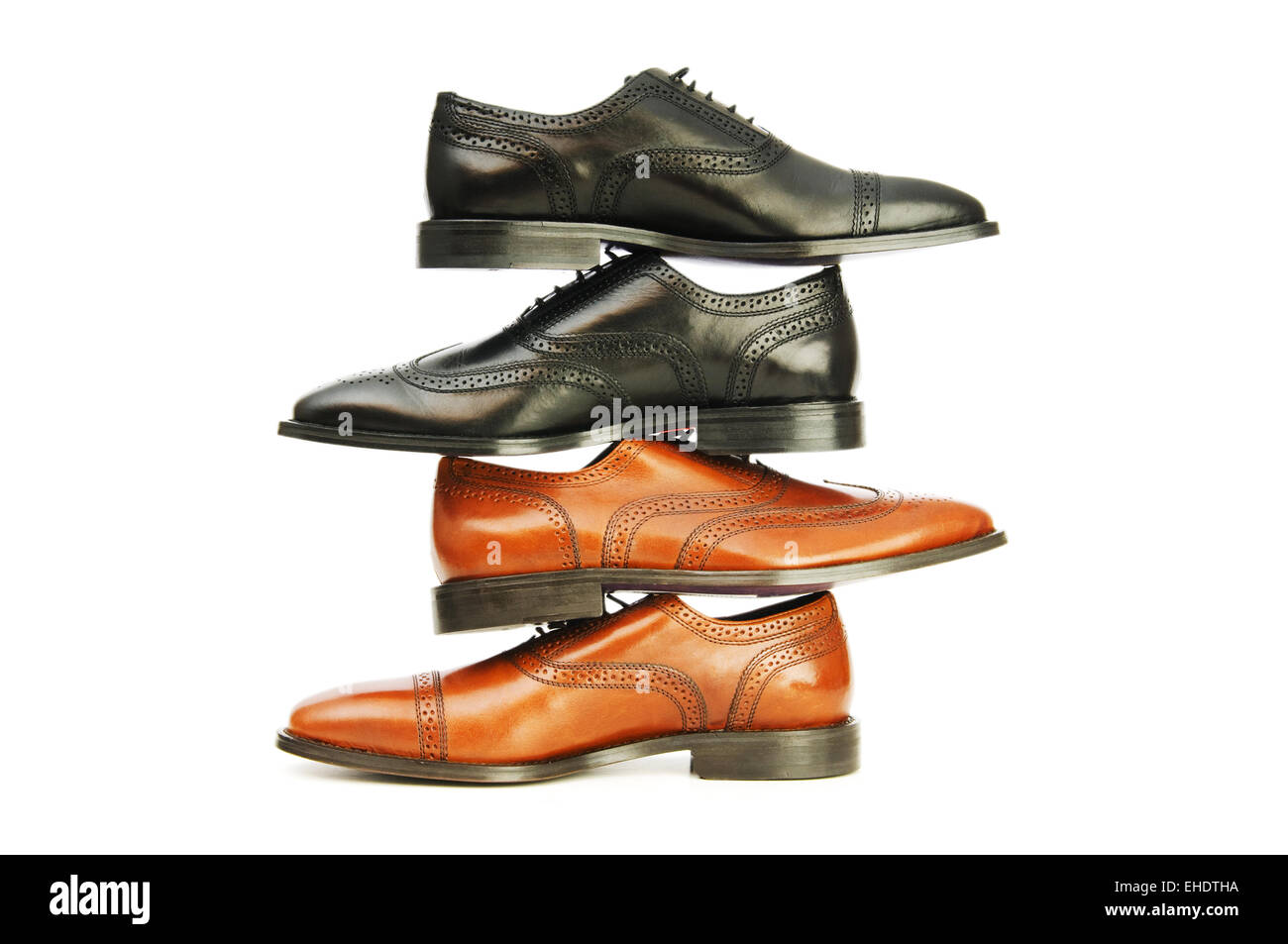 Male shoes isolated on the white background Stock Photo - Alamy