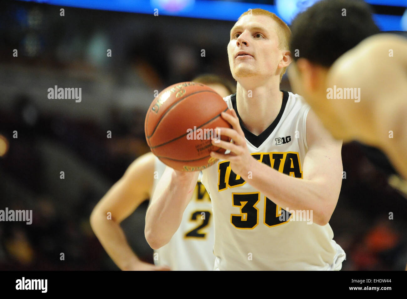 Chicago, Illinois, USA. 12th March, 2015. Iowa Hawkeyes forward Aaron ...