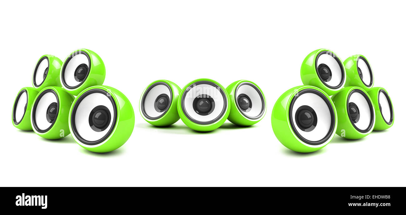 green high-power audio system Stock Photo - Alamy