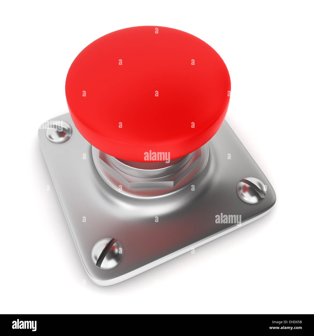 Red button. 3d illustration on white background Stock Photo - Alamy