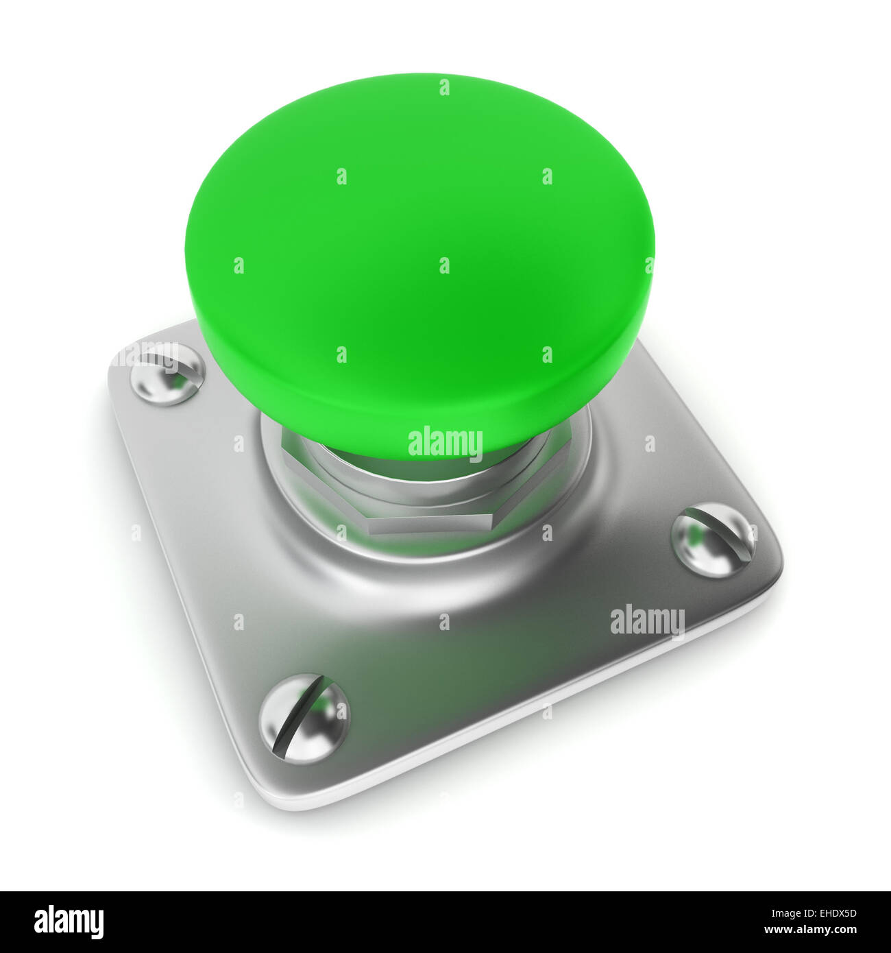 Button. 3d illustration on white background Stock Photo - Alamy