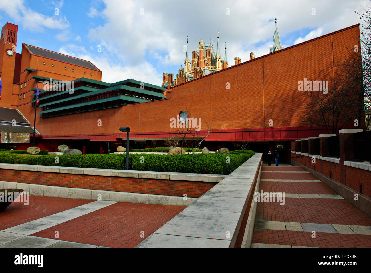 Exteriors,Interior of the British Library,smoked glass wall of the King ...