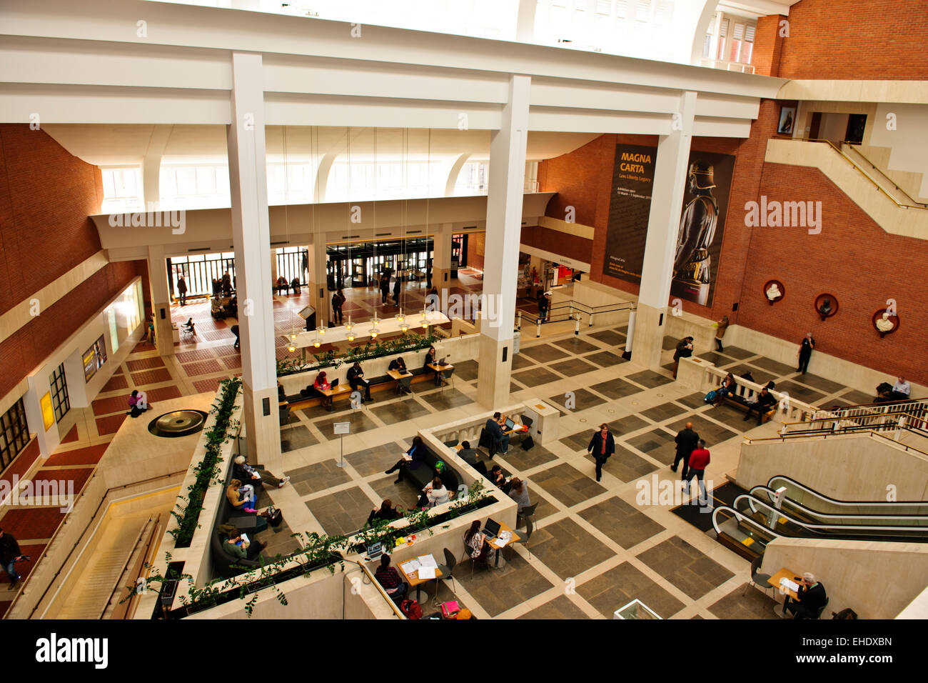Exteriors,Interior of the British Library,smoked glass wall of the King ...