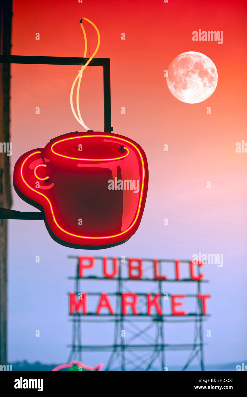 POST ALLEY COFFEE SHOP CUP PIKE PLACE PUBLIC MARKET WATERFRONT SEATTLE ...