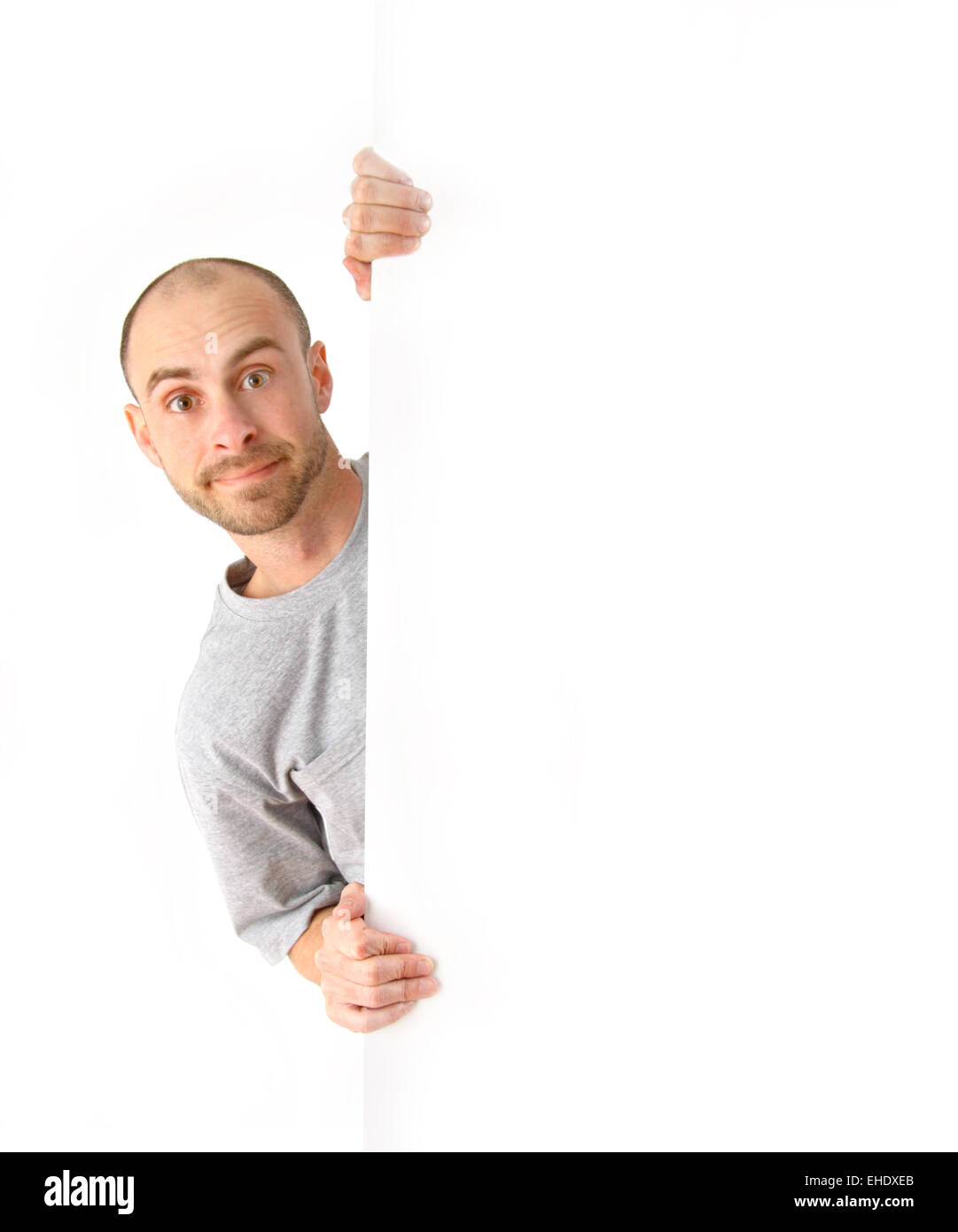 Man holding white board Stock Photo - Alamy