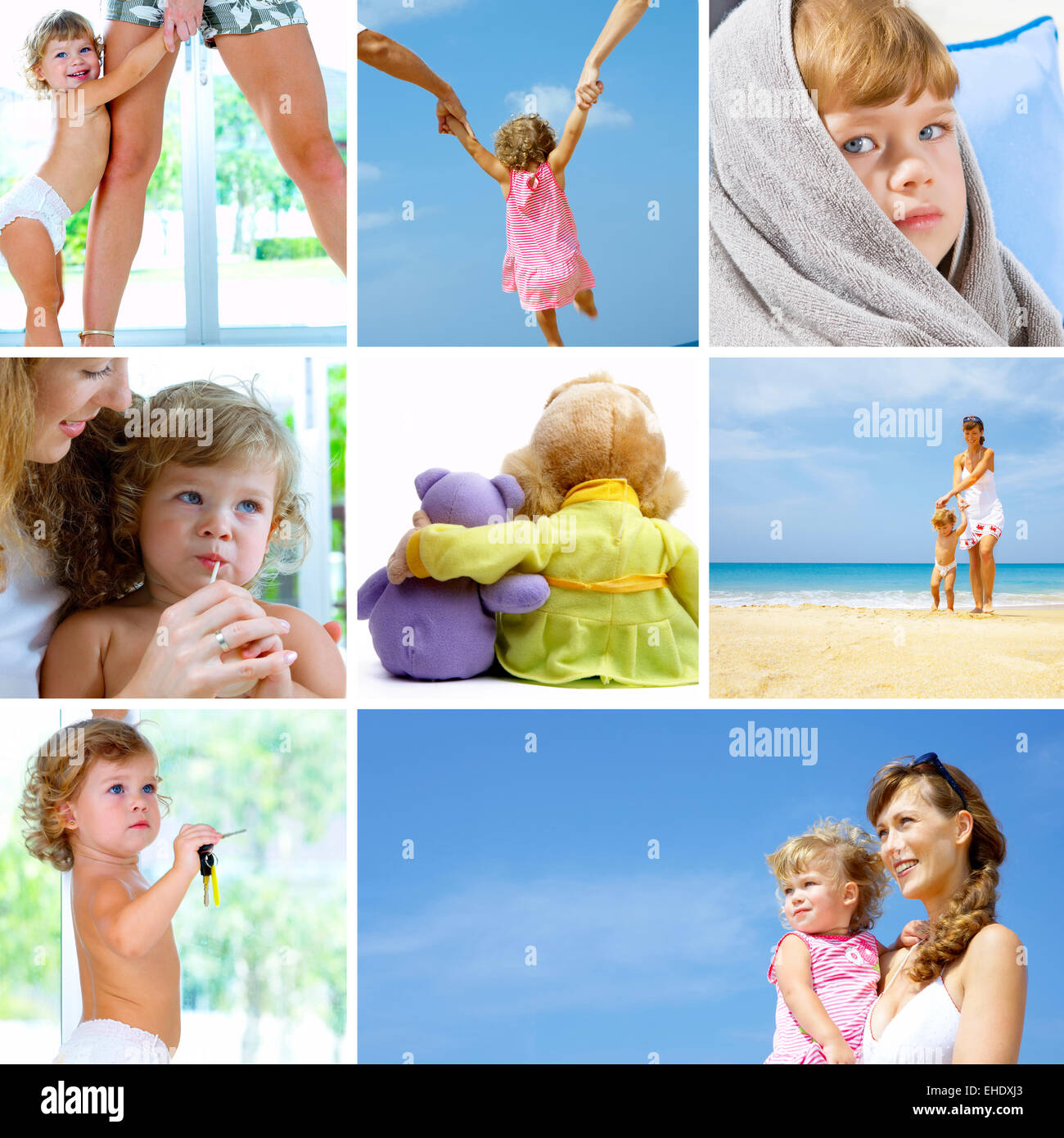 beautiful baby lifestyle theme collage made from few photographs Stock ...
