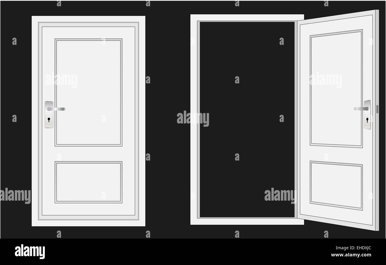 opened and closed door Stock Photo - Alamy