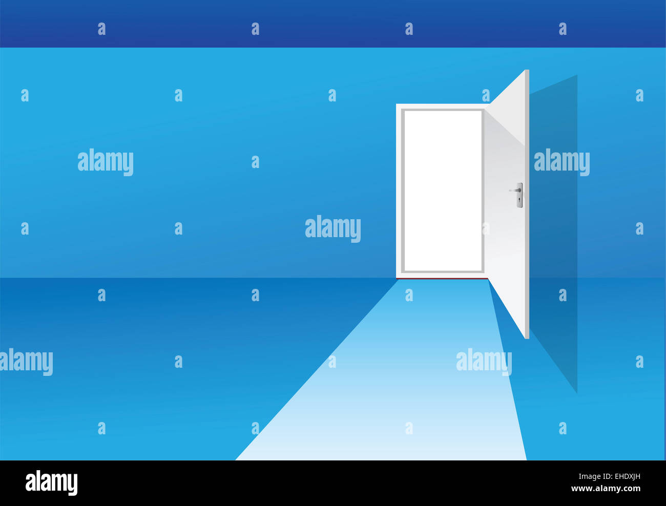 blue room with door Stock Photo - Alamy