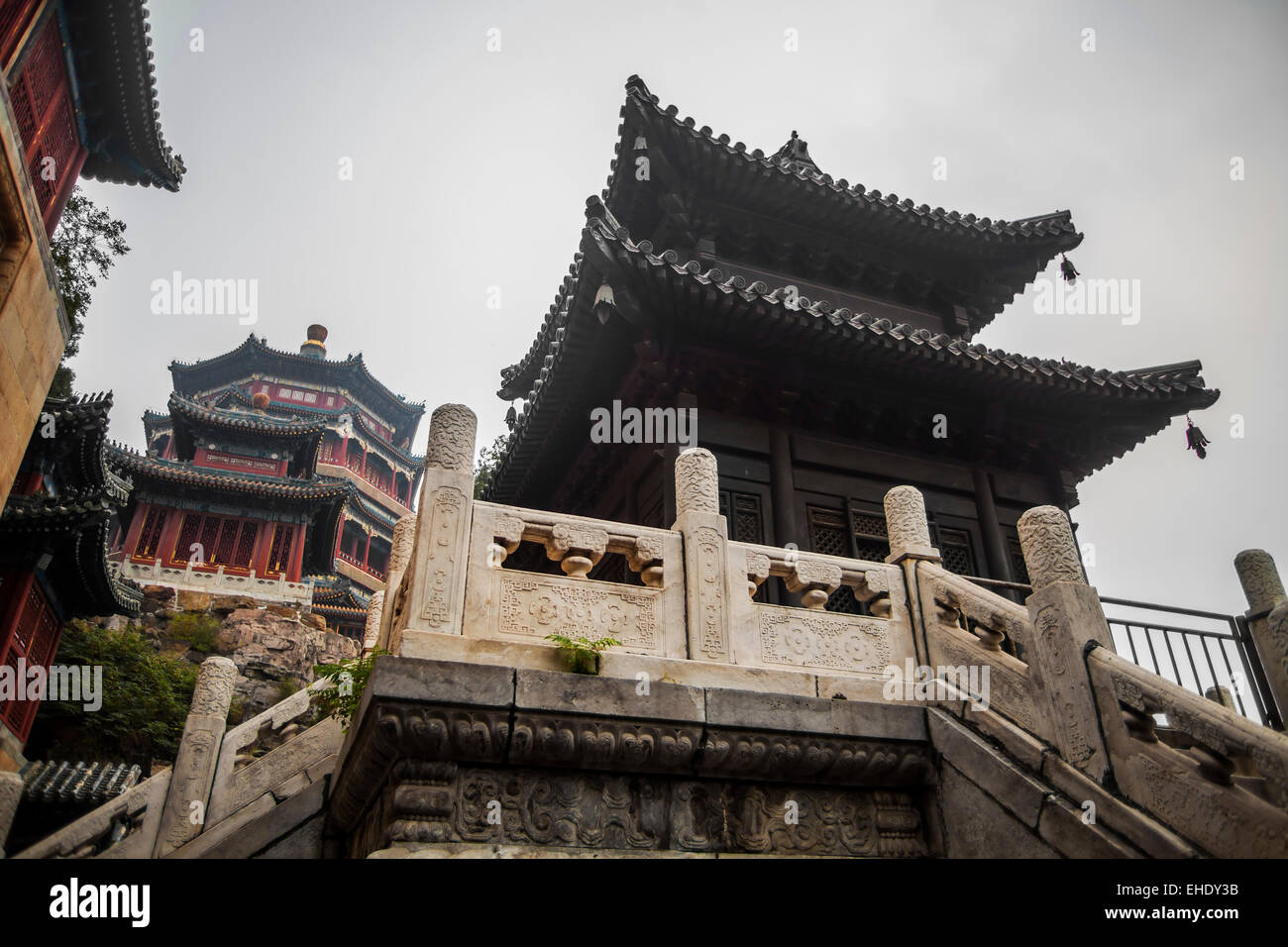 Color picture of some traditional Chinese pagoda in Beijing Stock Photo ...