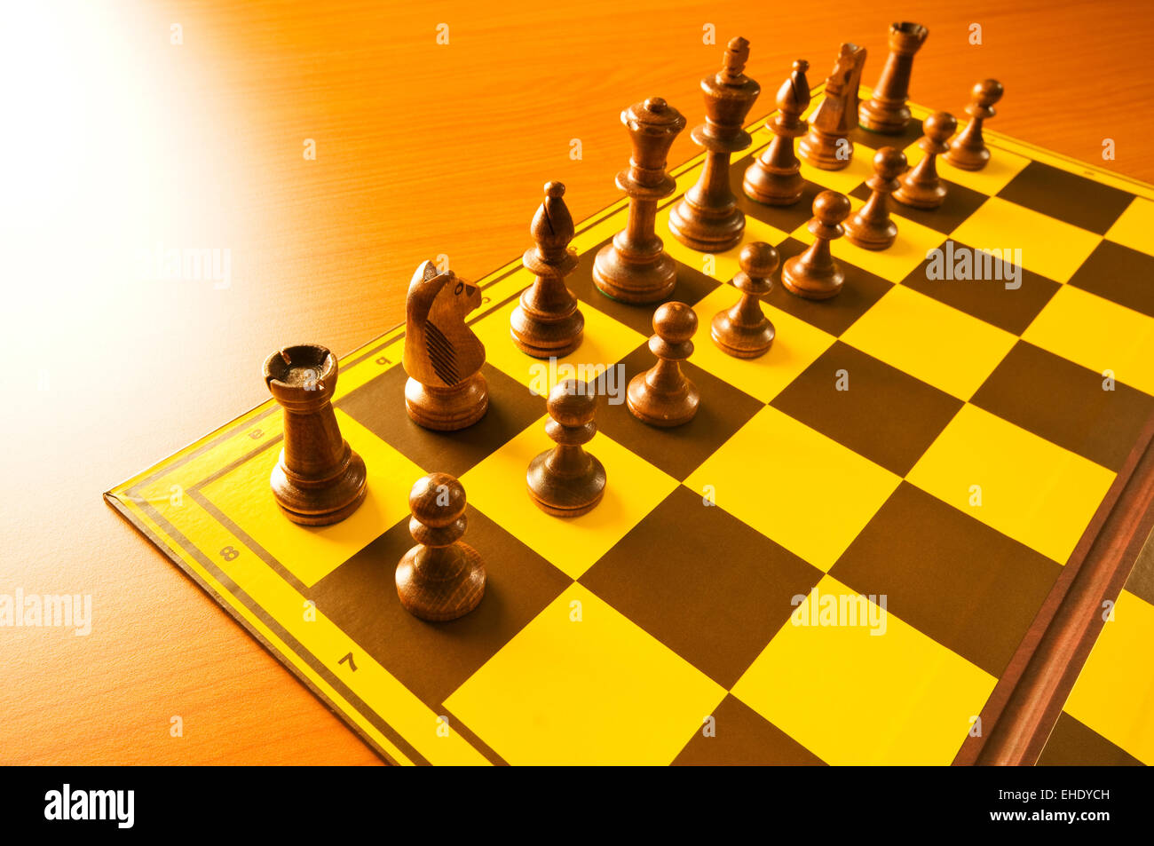 Set of chess figures on the board Stock Photo - Alamy