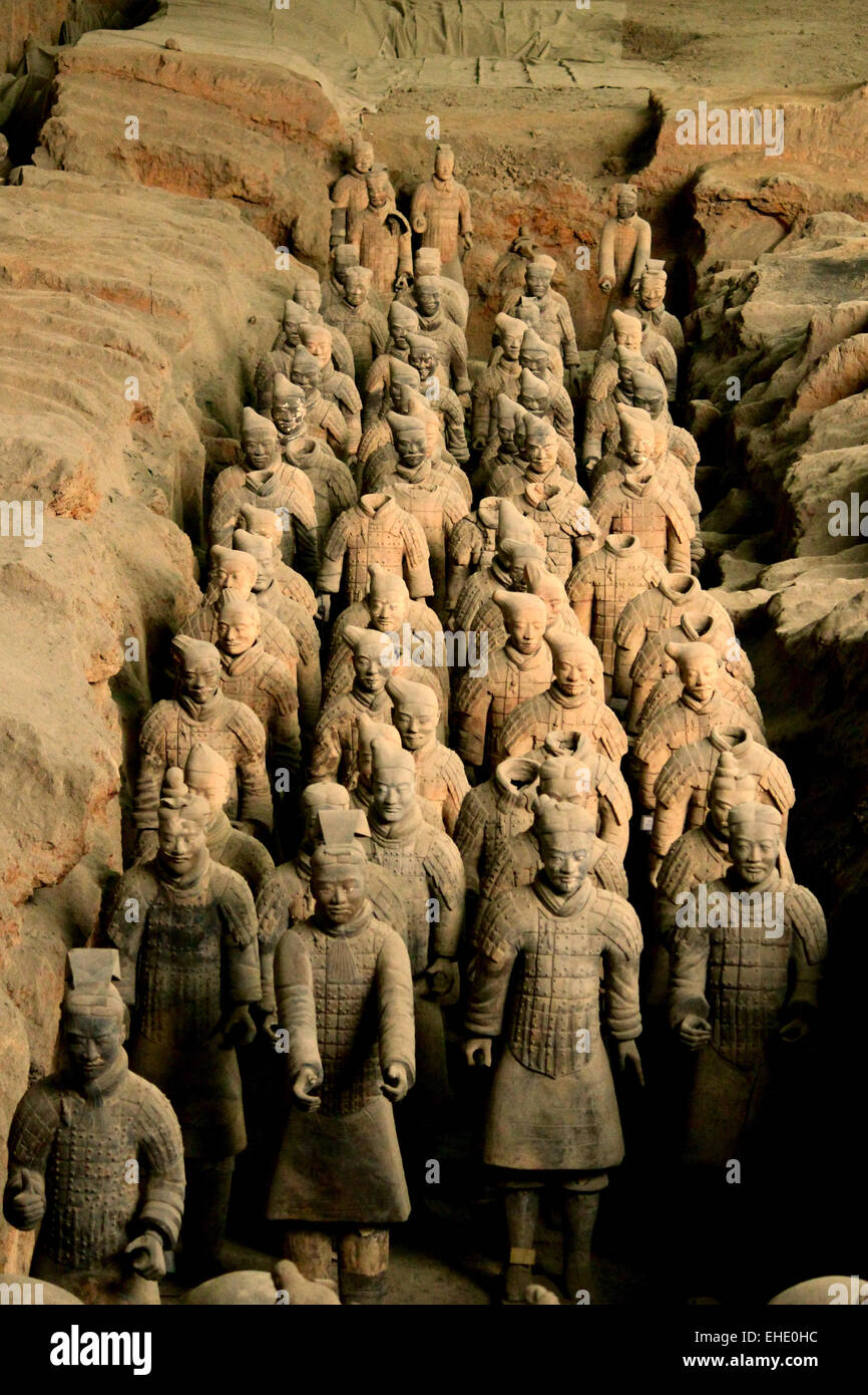 Detail of the Terracotta Army a 2000 year old tomb for the First ...