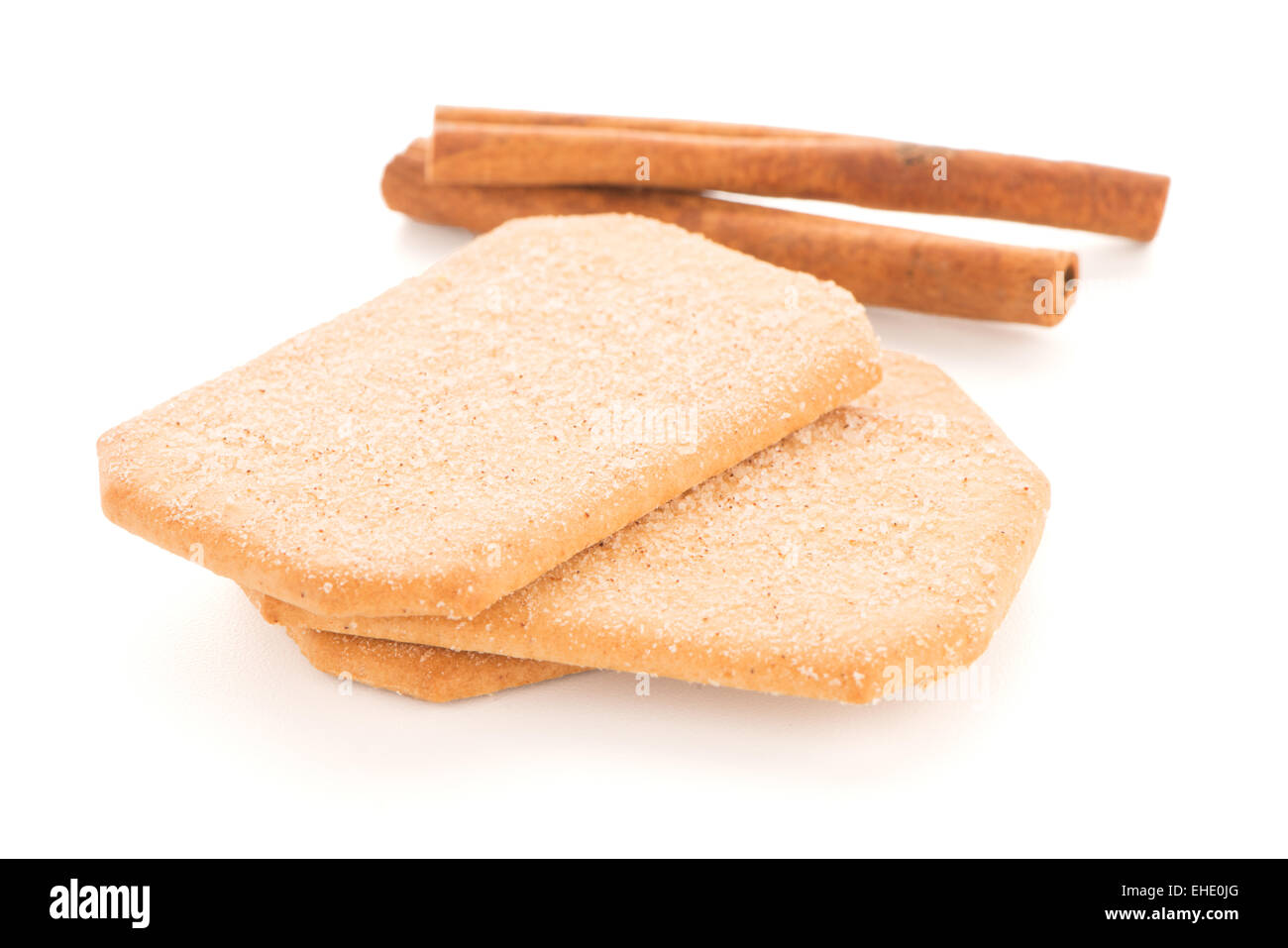 Cinnamon cookies and cinnamon sticks isolated on white background Stock ...