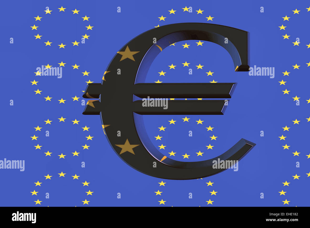 Euro symbol on flag background Stock Photo - Alamy