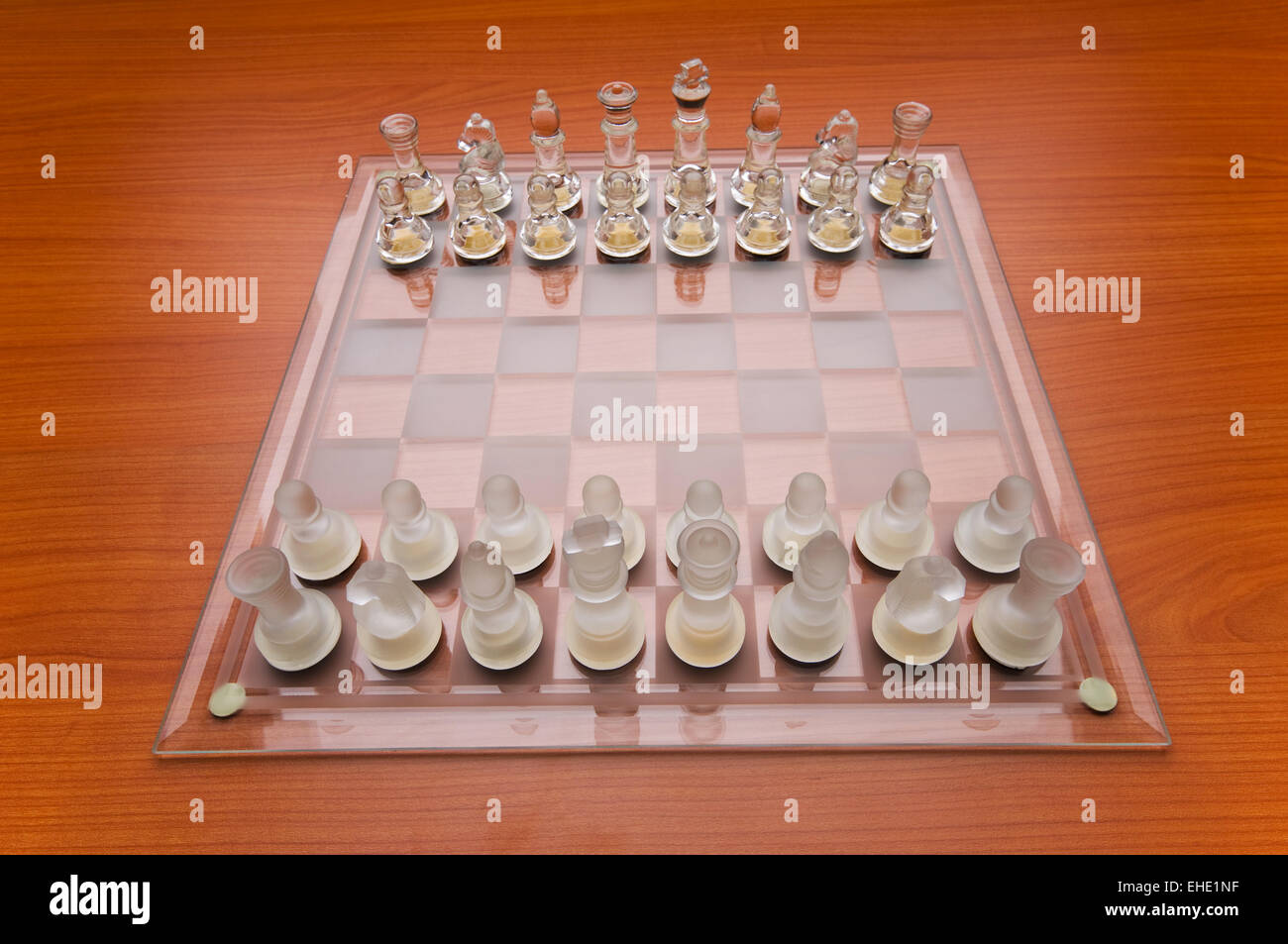 Set of chess figures on the playing board Stock Photo - Alamy