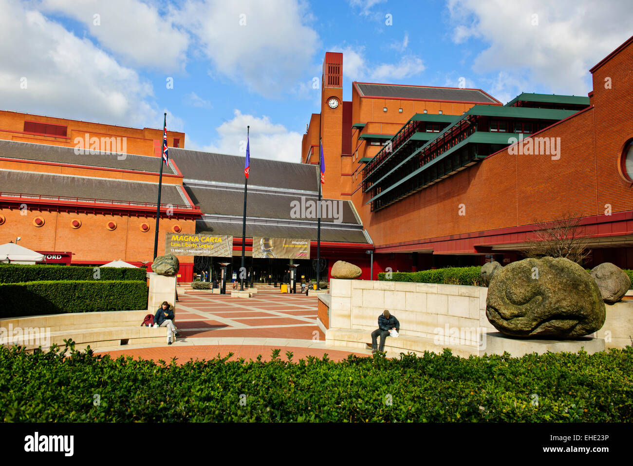 Exteriors,Interior of the British Library,smoked glass wall of the King ...