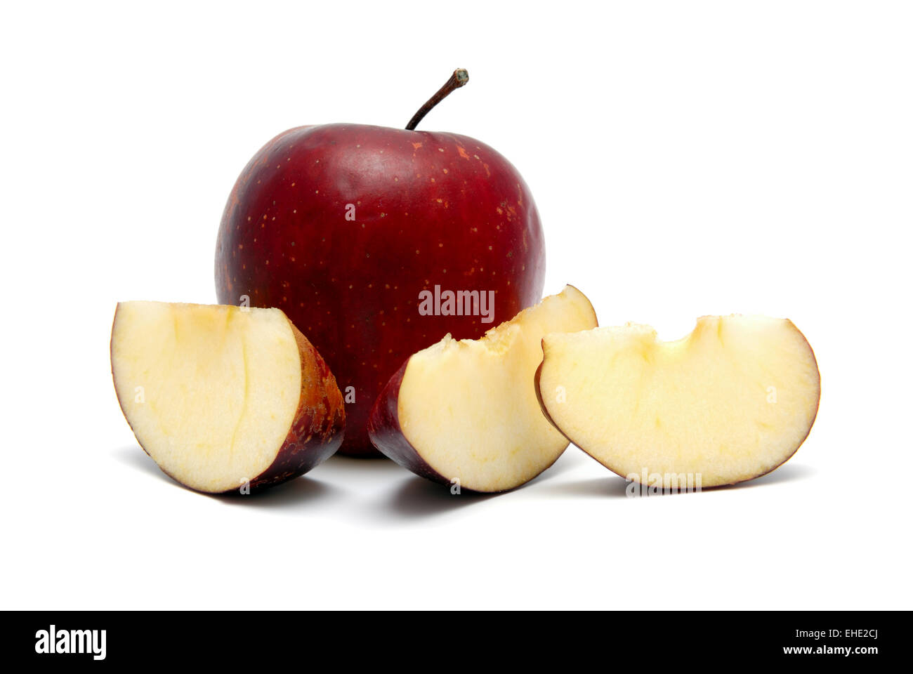 Red apple with segments Stock Photo - Alamy