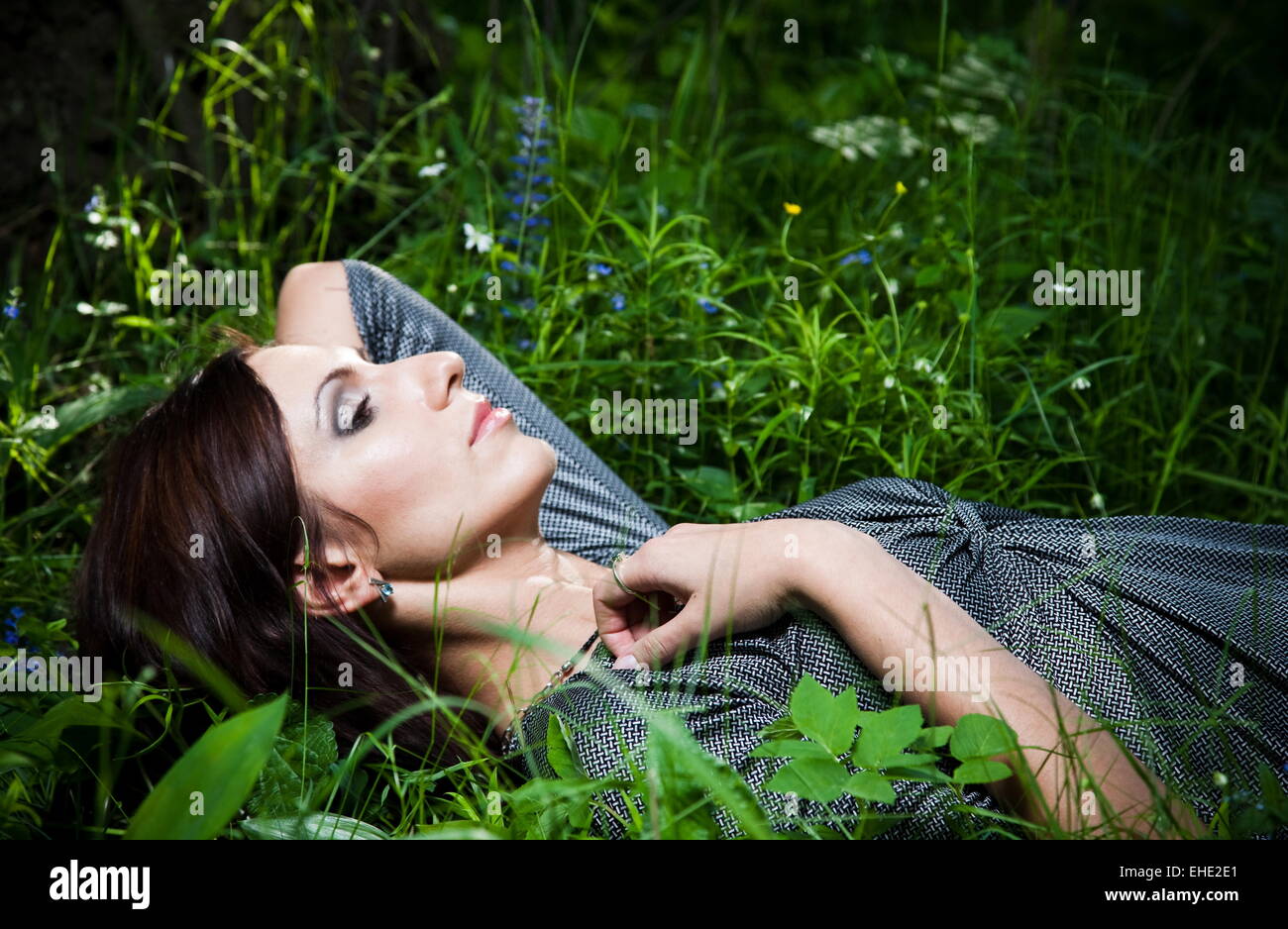 Pretty Woman Close-Up Portrait Outdoors Stock Photo - Alamy
