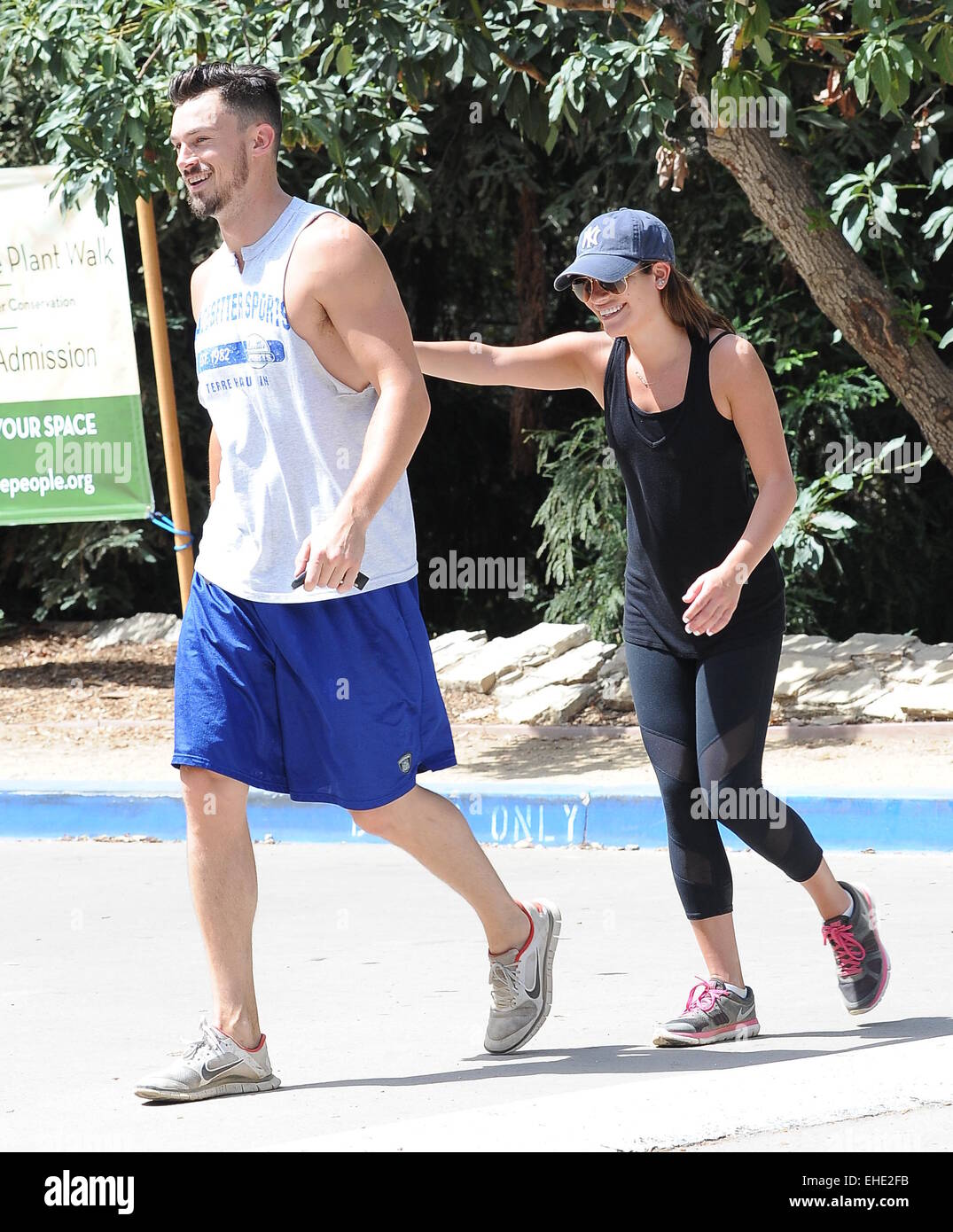 Lea Michele and boyfriend Matthew Paetz go running in Los Angeles ...
