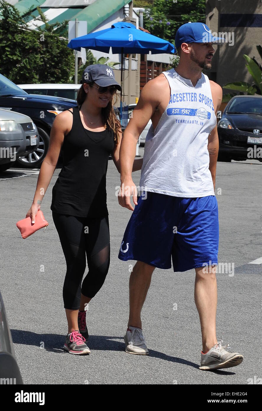 Lea Michele and boyfriend Matthew Paetz go running in Los Angeles ...