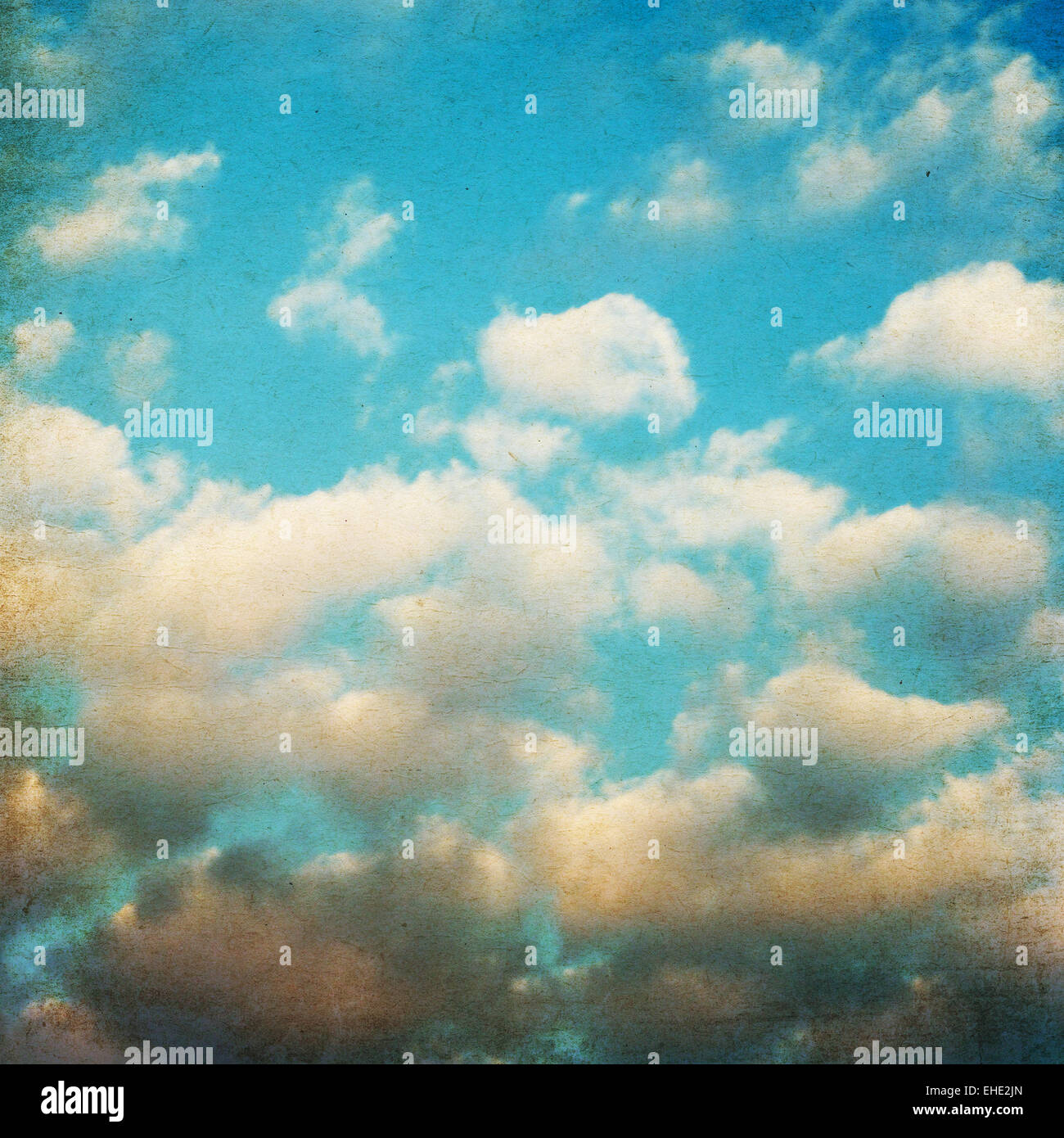 Vintage retro-styled cloudy sky background Stock Photo - Alamy