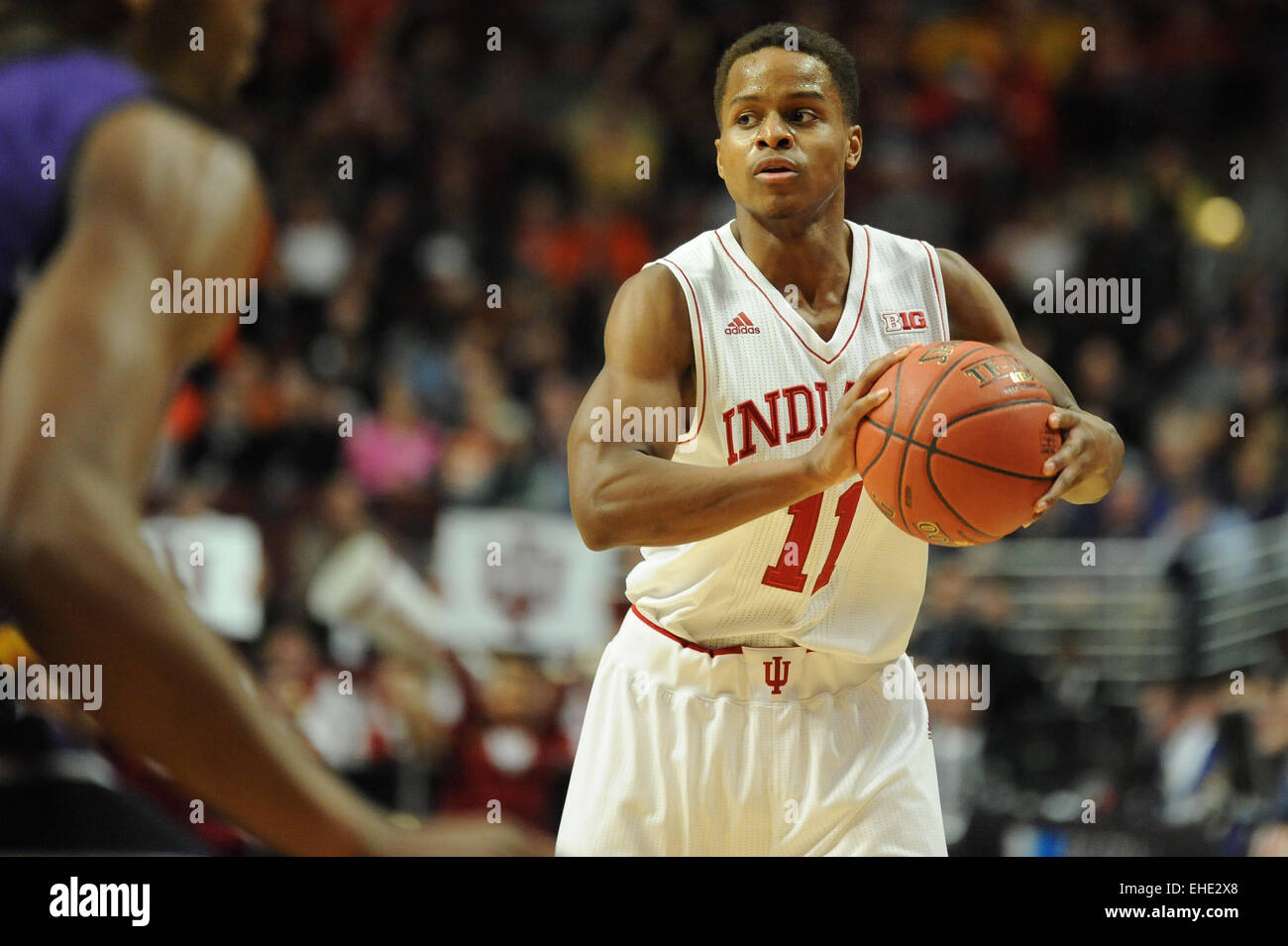 Chicago, IL, USA. 12th Mar, 2015. Indiana Hoosiers guard Yogi Ferrell ...