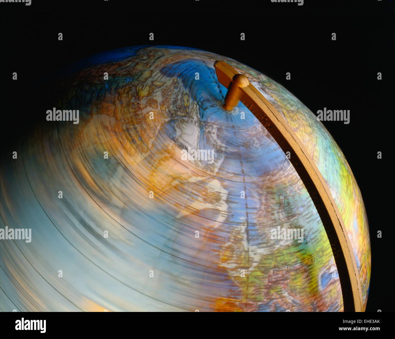Spinning globe map hi-res stock photography and images - Alamy