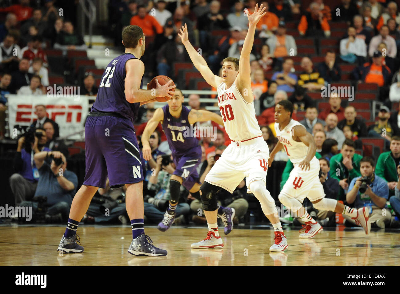 Chicago, IL, USA. 12th Mar, 2015. Indiana Hoosiers forward Collin ...