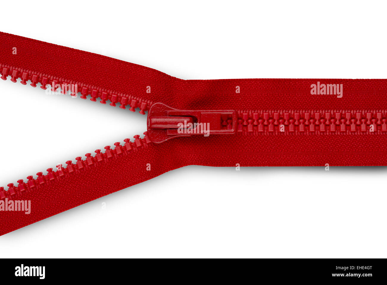 Red zipper opening Stock Photo - Alamy
