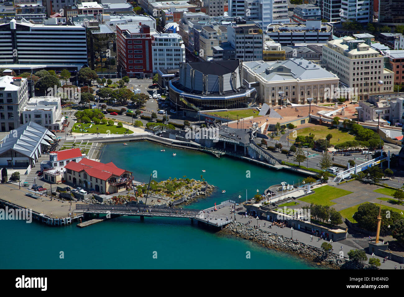 Lagoon and The Boatshed, Wellington waterfront, North Island, New ...