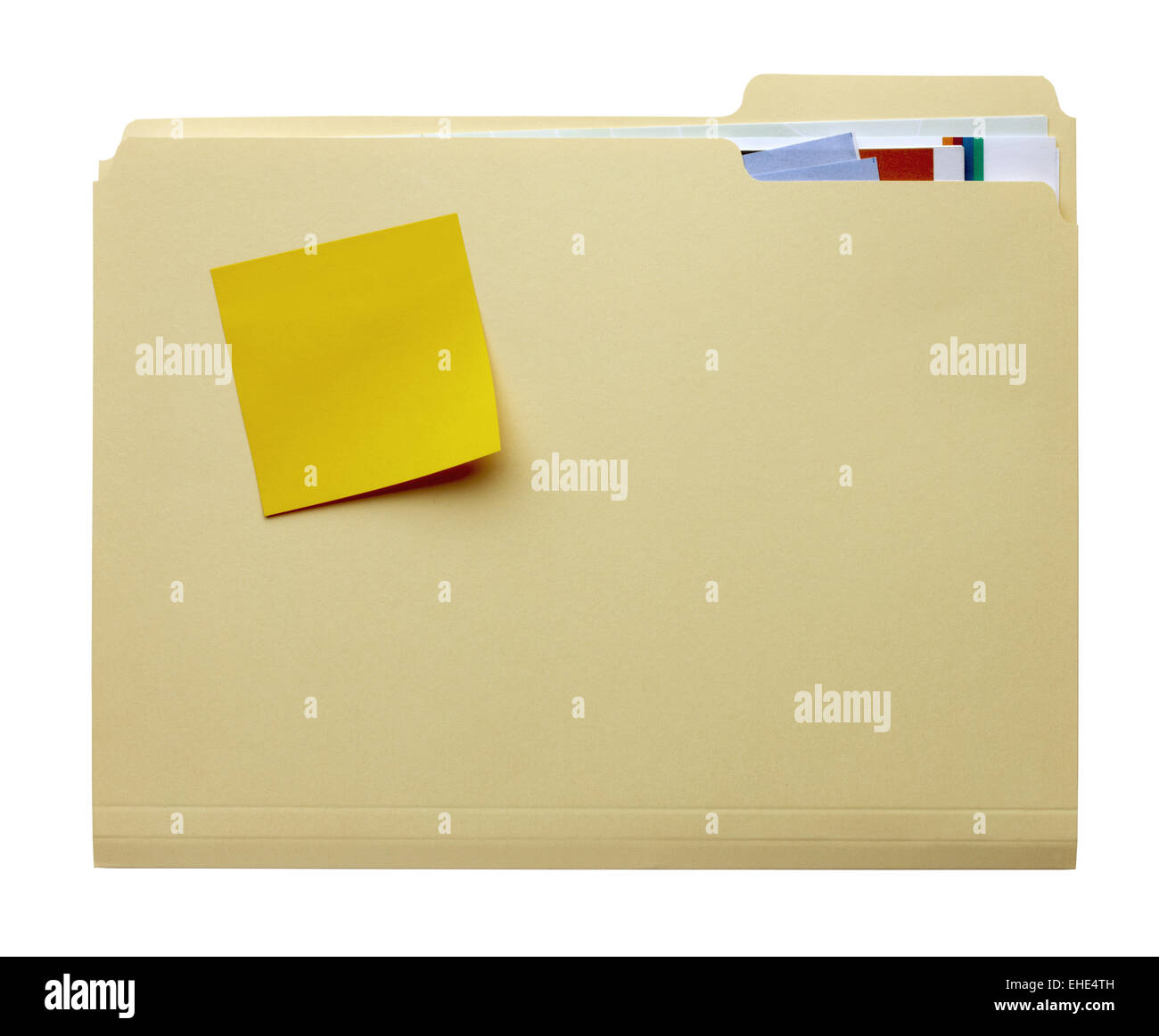 Manila folder with blank stickie Stock Photo - Alamy