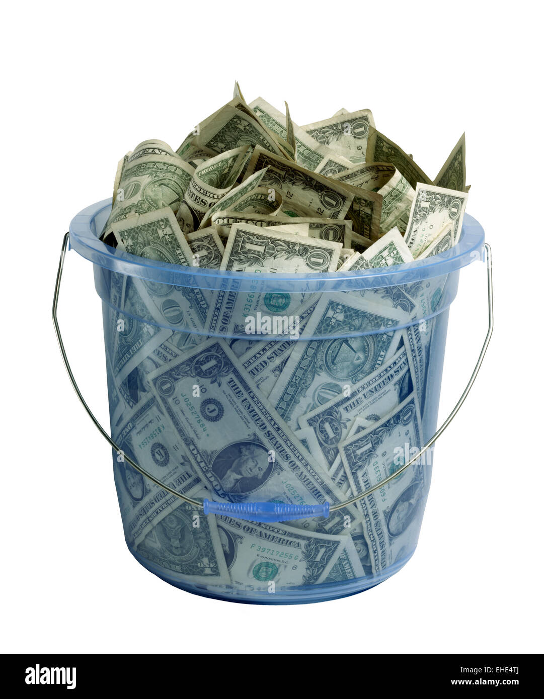 Bucket-O-Bucks on white Stock Photo - Alamy