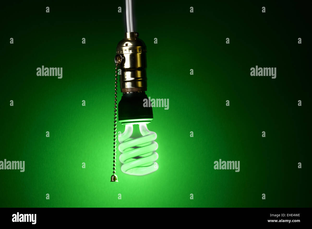 Green compact fluorescent bulb Stock Photo - Alamy