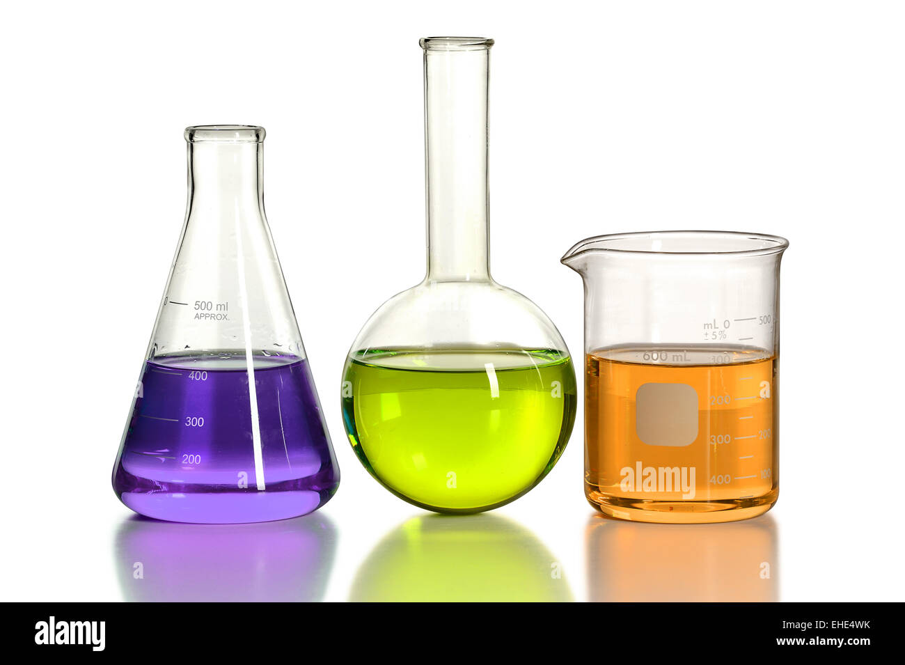 Laboratory glassware isolated over white background - With clipping ...