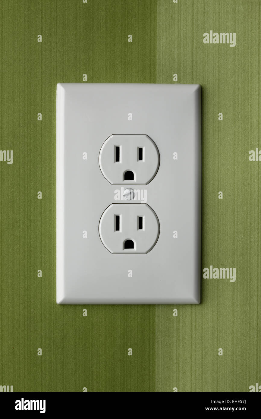 White wall outlet Stock Photo - Alamy