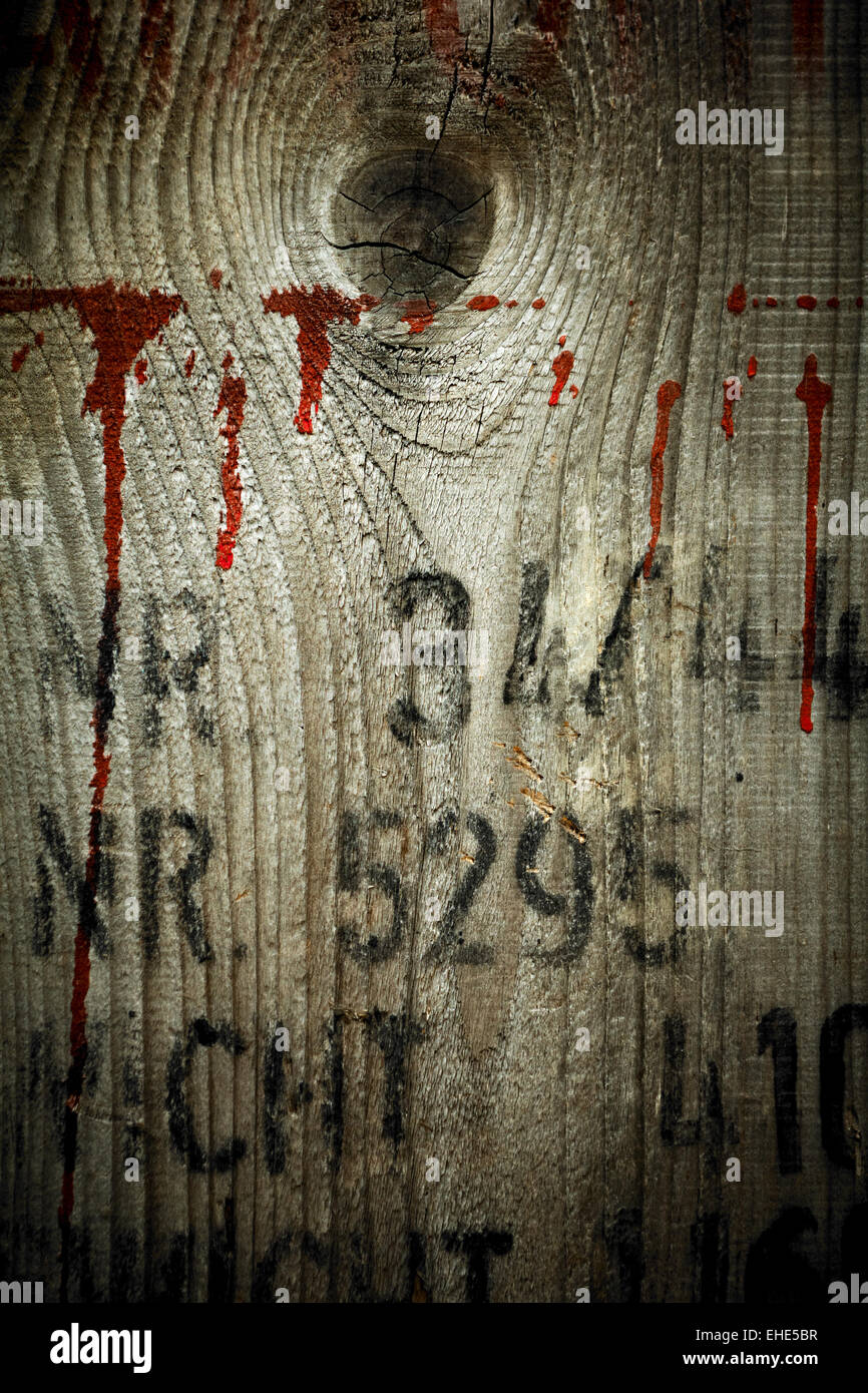 Old wood texture with typography elements Stock Photo - Alamy