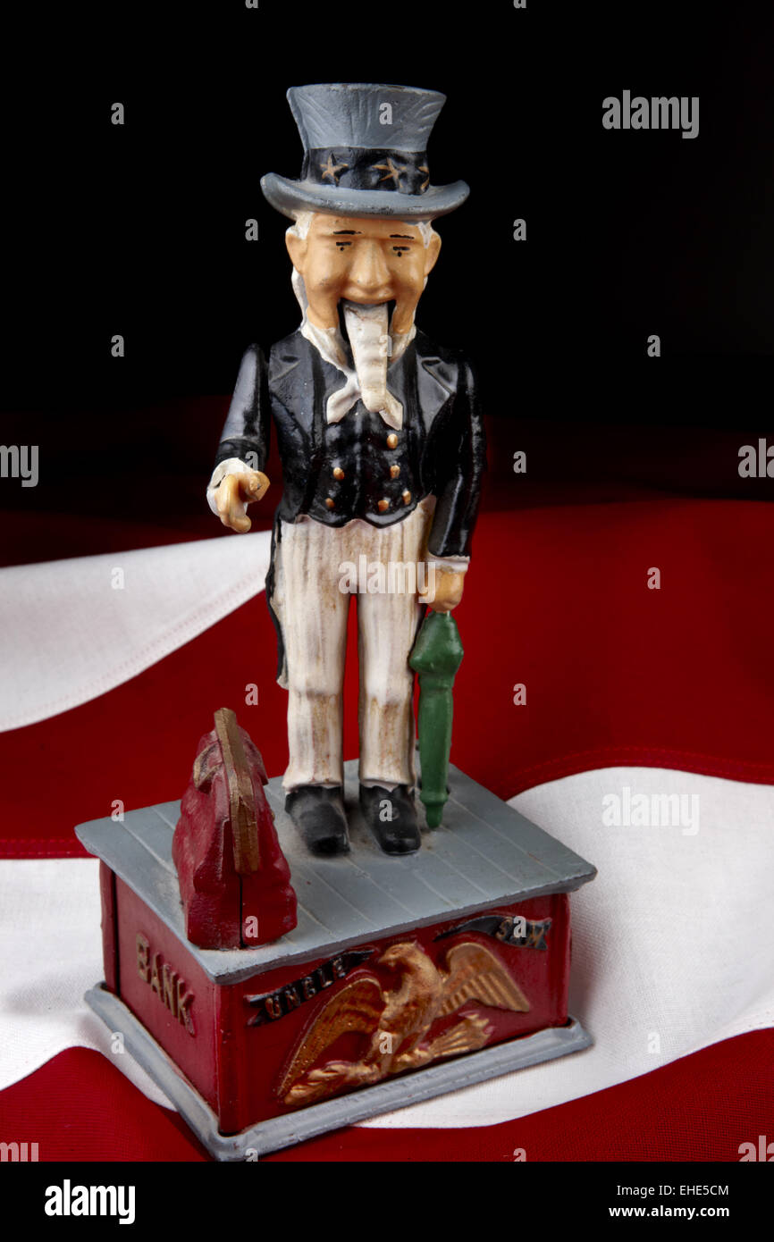 Antique Uncle Sam Bank Stock Photo - Alamy